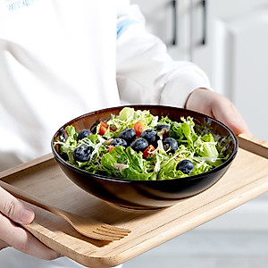 vancasso Bubble 24oz Cereal bowls, 7 Inch Stoneware Pasta Bowls Lead-free Soup Bowls, Brown Bowl Set of 4 for Kitchen Bubble Brown for Cereal Soup Oatmeal Salad, Dishwasher & Microwave Safe