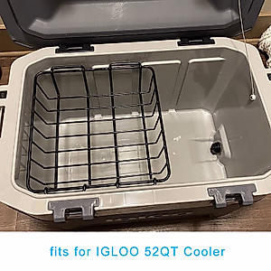 Cooler Basket for YETI Tundra 50 or 65,Inside Dry-Goods Basket Compatible with Cabela's 60QT, Igloo 52QT, Ozark Trail 52QT,Pelican Elite (45 & 70) etc,Stainless Steel Wire Cooler Rack