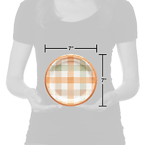 American Greetings 36-Count 7 in. Dessert Plates, Plaid Thanksgiving Party Supplies