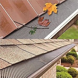 6 inch x 25 feet Aluminum Gutter Guard Mesh Roll, Leaf Guards for Gutters Gutter Covers Screen Rain Gutter Protector downspout Guard.