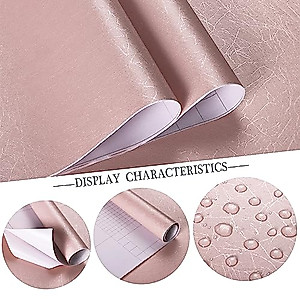GloryTik 17.7"X78.7" Pink Wallpaper Peel and Stick Silk Textured Wallpaper Pink Contact Paper Self Adhesive Removable Wallpaper Thicken Wallpaper for Bedroom Walls Cabinet Decoration Vinyl Rolls