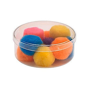 Pioneer Plastics 022C Clear Round Plastic Container, 2.75" W x 1.0625" H, Pack of 4