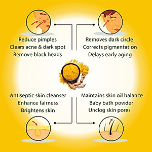 Turmeric Skin Brightening Scrub for Dark Spots, Dark Inner Thighs Bikini Area Underarms, Natural Exfoliating Turmeric Face Scrub ALL NATURAL 10OZ