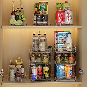 PTBSZCWY Under Cabinet Organizer Bathroom Organizer and Storage,Under Sink Organizers 3 Tier Clear Organizer With Dividers Organizer Medicine Storage, Kitchen Cabinet Pantry Dividers Organizer