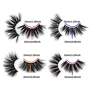Mink Eyelashes 25mm Lashes Pack HeyAlice Fluffy 8 Pairs 4 Styles Mixed Eyelashes Long Strip Thick Volume Fake Lashes