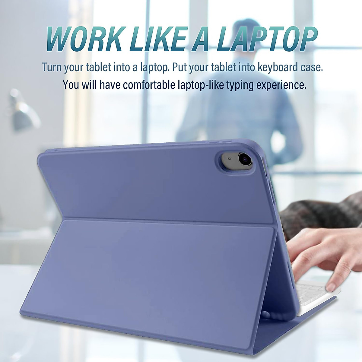 REAL-EAGLE Backlit Keyboard Case for iPad 10th Generation (2022) 10.9 Inch with Screen Protector, 7 Colors Light Wireless Detachable Keyboard with Purple Protective Folio Cover Case