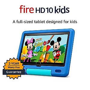 Amazon Fire HD 10 Kids tablet, 10.1", 1080p Full HD, ages 3–7, 32 GB, Sky Blue