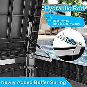 HOYOC Outdoor Storage Container 260 Gallon Resin Deck Box Large Outdoor Storage with Lockable for Outdoor Pillows, Garden Tools and Pool-Supplies, Waterproof (Black)