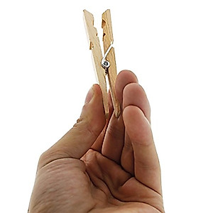 Juvale Wooden Clothespins - 24-Pack Large Clothespins for Shirts, Sheets, Pants, Decor- Made of Natural Wood
