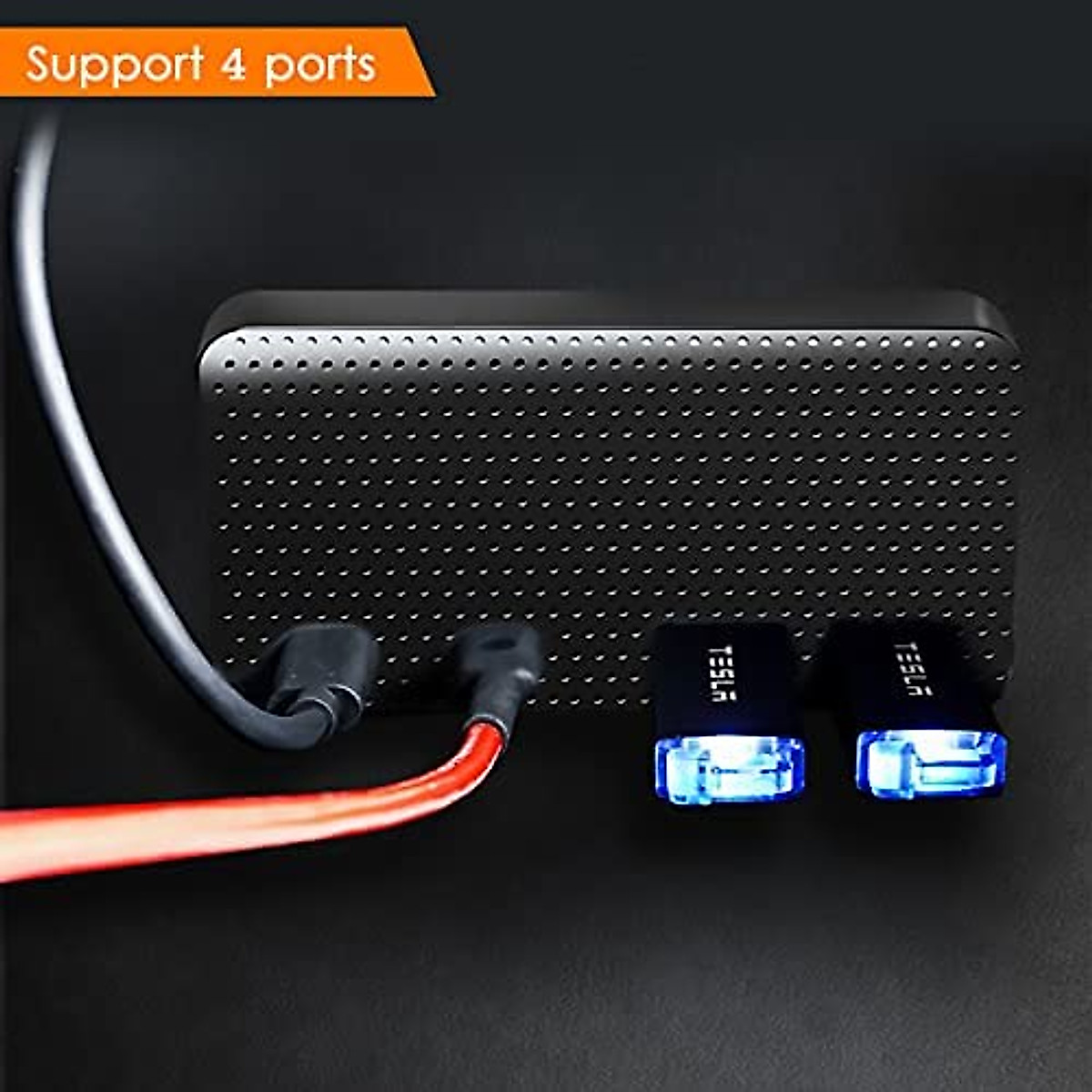 SUMK 2021 Tesla Model 3/Y 4-Port USB Hub Center Console Adapter, Model 3 Model Y Accessories Game & Boombox Music USB Hub 4 in 1 Ports 2021 Upgrade for Refreshed 2021 Model 3/Y 2022 Model S X