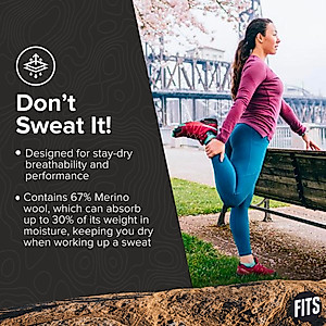 FITS Ultra Light Runner Sock for Men and Women, Made with Fine Merino Wool, Breathable, Lightweight, No Show Running Sock, Stormy Weather, Medium