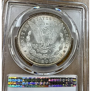 1884 O Morgan silver dollar, bright, reddish bronze rim toning $1 PCGS MS-64