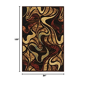 Home Dynamix Catalina Picasso Contemporary Artistic Swirl Area Rug, 7 ft 10 in x 10 ft 2 in, Black