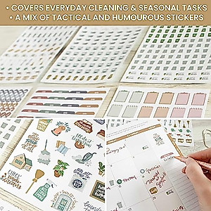 bloom daily planners Household Chores Planner Stickers -Essential Variety Pack for Home Productivity - To-Dos, Errands, Seasonal Tasks - 8 Sheets / 736 Stickers - Illustrated Icons & Quotes for Planning & Organization