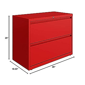 Hirsh 36-in Wide HL10000 Series 2 Drawer Metal Lateral File Cabinet Lava Red
