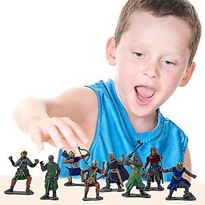 ArtCreativity Knight Action Figures for Kids, Set of 16, Free-Standing Knight Figurines with Realistic Details, Medieval Party Decorations and Cake Toppers, Knight Party Favors for Boys & Girls