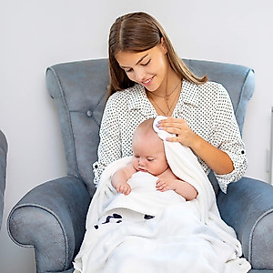 Baby Milestone Blanket for Baby Boy, Girl, Super Soft Teddy Bear & Paw Print Large Fleece, 47” x 43”, Includes Frame