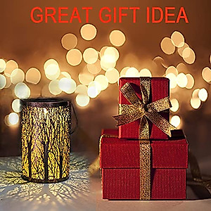 Solar Garden Lights, Kwaiffeo Solar Lanterns for Garden Patio Decor, Retro Solar Table Lights with 2 Solar Top Panels, Birthday Gifts for Women, Gifts for Mom Grandma, 1 Pack