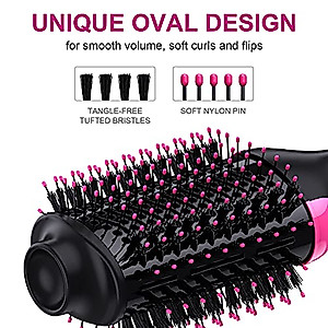 Hair Dryer Brush Blow Dryer Brush in One, 3 in 1 Hair Dryer and Styler Volumizer with Negative Ion Anti-frizz Blowout Ceramic Coating Hot Air Brush, Mothers Day Gifts for Mom, 75MM Oval Shape