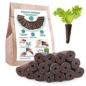 16 Pack Grow Sponges, Seed Pod Kit Root Growth Sponges Replacement Seed Pods Compatible with AeroGarden Hydroponics Sponges Seed Starter Sponges Refill Pods for Hydroponic Growing System Indoor Garden