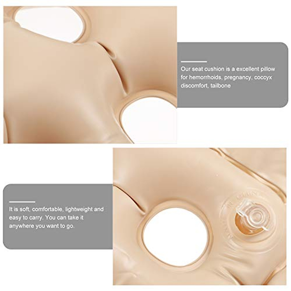 WINOMO Air Inflatable Seat Cushion Foldable Portable Pressure Relieving Chair Cushion Blow Up Wheelchair Pad for Office Chair Dining Room Chair Car Seat Complexion