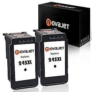 Novajet Remanufactured PG-245XL 245XL Ink Cartridge for Canon Pixma MG2420 MG2520 MG2522 MG2922 MG2920 MX490 TS3120 TS3122 (2 Black)