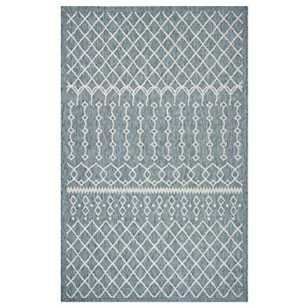Lr Home Ox Bay Sylvestra Serene Array Indoor/Outdoor Area Rug, Blue/Gray, 3' x 5'