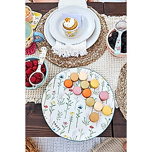 Mud Pie Floral Platter, Round, 12" dia