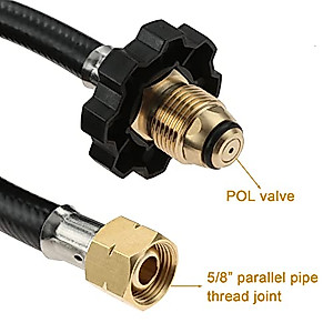 350PSI Soft Nose P.O.L Valve with 12FT Propane Torch Weed Burner Replacement Hose for Connection of Propane Tank to Propane Weed Burner Torch Head Burner