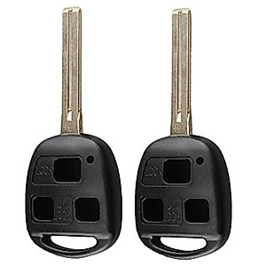 Beefunny Remote Car Key Shell 3 Button Uncut Key Fob Case for Toyota For Lexus ES300/IS400/RX300/RX400h Blade TOY48 48mm (2)