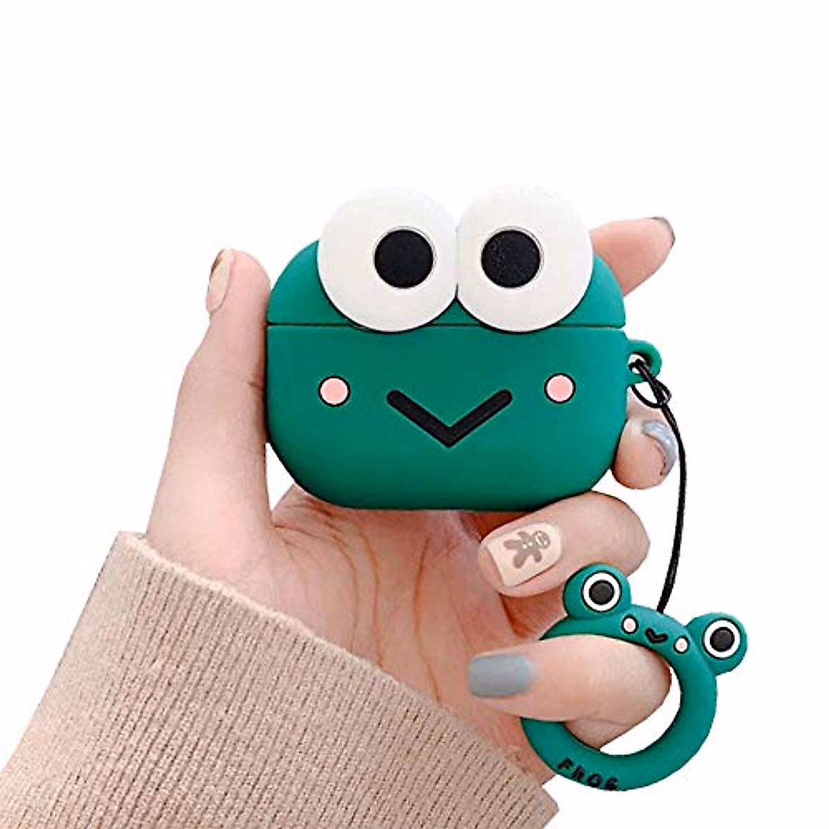 Rertnocnf Compatible with Earbuds Case Airpods Pro, Cute Big Eyes Frog Design Cover Creative Animals Soft Anti-Scratch Wireless Earphone Protector