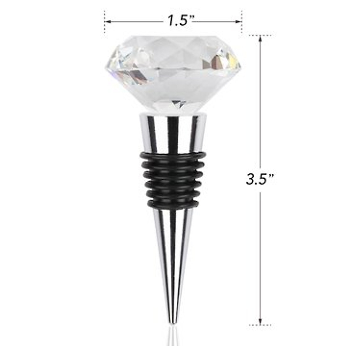 Decorative Metal Wine Stopper with Gift Box – Crystal Top and Silicone Seal – An Elegant, Secure, Best For Sealing Any Open Wine Bottle and Makes A Great Gift