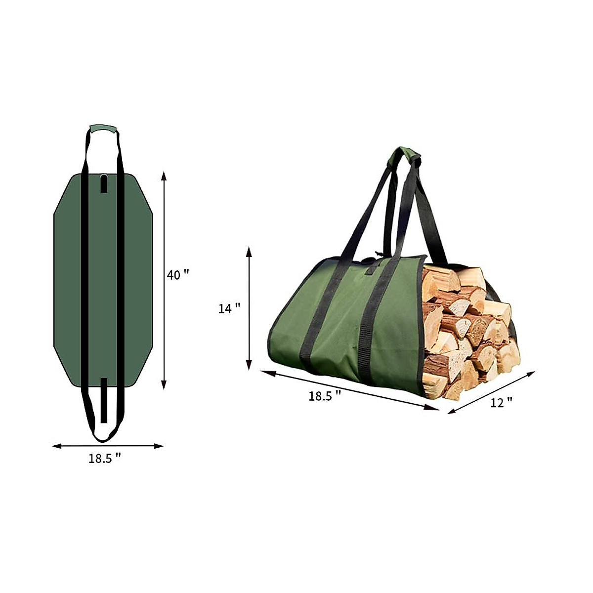 Ajure Downspout Carrier, Firewood Stove Accessories, Firewood&Log Holder, Log Carrier for Firewood, Large Canvas Firewood Carrier, Heavy Duty Wood Carrier for Garden, Splash Block