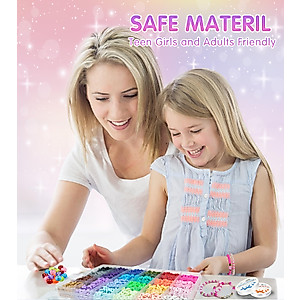 Gionlion Clay Beads Friendship Bracelet Making Kit,72 Colors Preppy Clay Beads A-Z Letter Beads Number Beads& Charms Kit Complete Friendship Jewelry Making Kit DIY Crafts Gift for Teen Girls