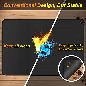 Extra Large 80x48 inch Grill Mat for Outdoor Under BBQ, Griddle, Charcoal, Flat Top, Smoker, Stove, Wood Deck & Patio Protective Mat, Indoor Fireplace Mats, Front Back Sides Fireproof Waterproof Pad