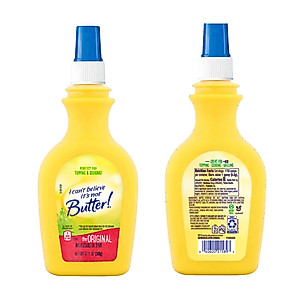 I Can't Believe It's Not Butter Spray 12 oz (2-Pack) Non Dairy Butter Alternative, Plant Based Butter Spray for Popcorn, Cooking, Vegetables and More - Bundled with STPLLC fridge magnet