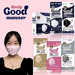 KF94 Disposable Face Safety Mask, Gray 100 Masks, Eco-Friendly Packaging - 5 Masks in 1 Pack, Breathable Mask for Adults – Good Manner