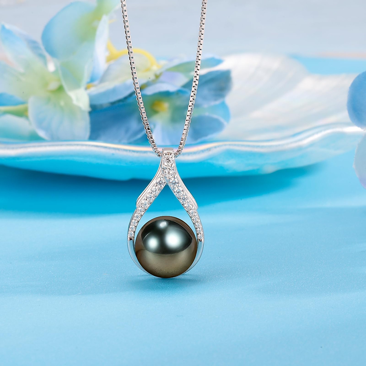 NONNYL Gifts Anniversary for Wife Women, Tahitian Black Pearl Necklaces,Mothers Day gifts for mom wife Mom Girlfriend Her Birthday day gifts Christmas day gifts Valentine's Day for her Jewelry Gifts