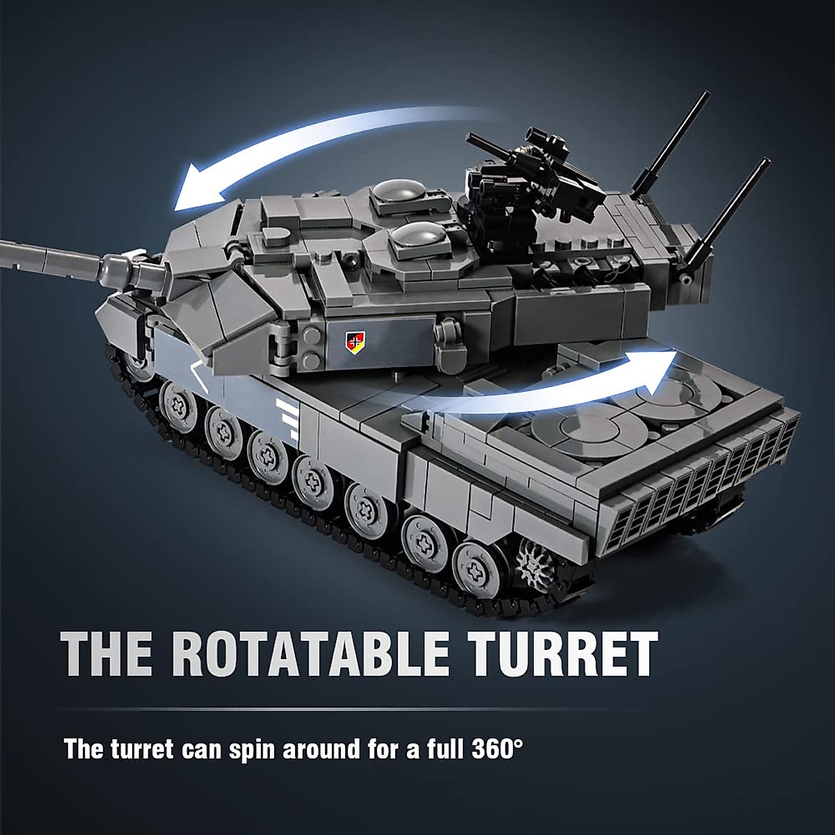 DAHONPA Army Tank Building Block(898 PCS),WW2 Military Leopard 2 Historical Collection Model with 4 Soldier Figures,Toys Gifts for Kid and Adult.