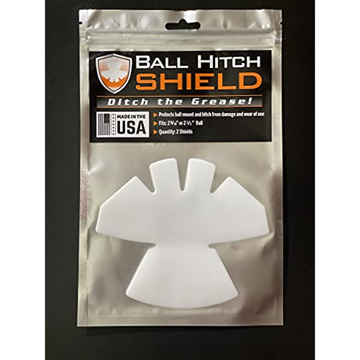 Ball Hitch Shield - Fits 2 516 or 2 12 Ball Replace The Grease with a 100 Industrial Grade Teflon Shield No More Mess, white