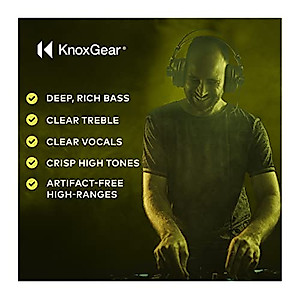 Knox Gear TX-100 Closed-Back Studio Monitor Headphones, Noise-Isolating Headphones for Gaming PC, Over Ear Wired Headphones for Recording & Music Production, Black Headphones, Studio Headphones