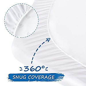 Pack n Play Sheets 2 Pack (27"x 39"x 5") for Dream On Me Play Yard, Mini Crib Sheets Set for Baby Girls Boys, Portable Playard Sheet, Ultra Soft Microfiber Pack n Play Mattress Sheet, Rainbow