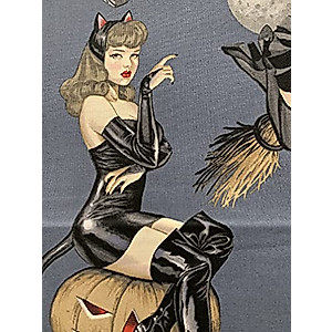 Alexander Henry Haunted House 8827 A Charcoal Gorgeously Goth BTY