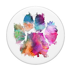 Colorful Dog Paw Print Pink Blue Abstract Animal Cat Lover PopSockets Swappable PopGrip