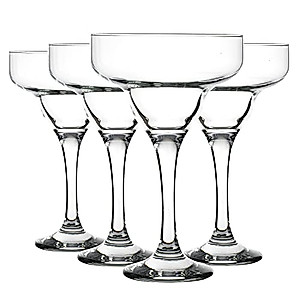 Glaver's Basic Set Of 4 10 oz. Margarita Glasses for Cocktails, Water, Wine, Juice, Dessert, and Everyday Use Crystal Clear Classic Glasses, Dishwasher safe