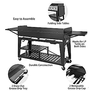 Royal Gourmet 8-Burner Gas Grill, 104,000 BTU Liquid Propane Grill, Independently Controlled Dual Systems, Outdoor Party or Backyard BBQ, Black