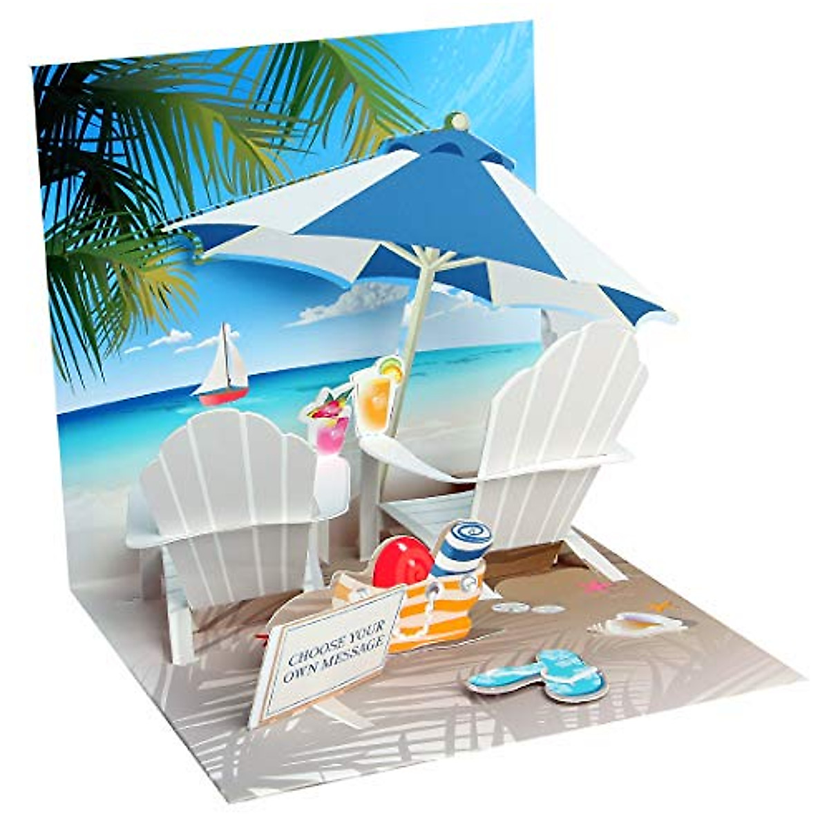 POP UP Greeting Card Tropical Beach All Occasion