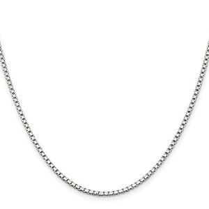 IceCarats 925 Sterling Silver 2mm Box Link Chain Necklace 24 inch