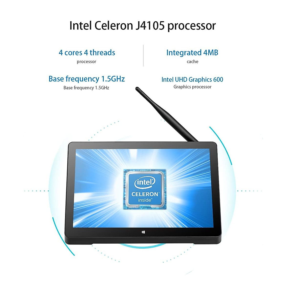 AXCID PIPO X10S Mini PC 10.1 inch IPS1920*1280 Celeron J4105 8G RAM+128G ROM Tablet PC BT HDMI RS232 4*USB 3.0 POE