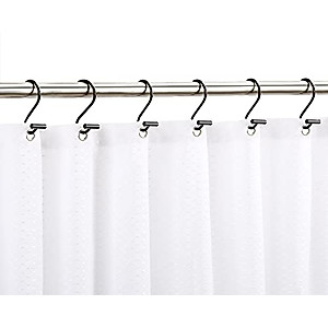 CHICTIE Black Shower Curtain Hooks Rings, Decorative Shower Curtain Rings for Bathroom Shower Curtains Rods, Set of 12 Premium Rust-Resistant Metal Shower Hooks Hangers T Shaped Design